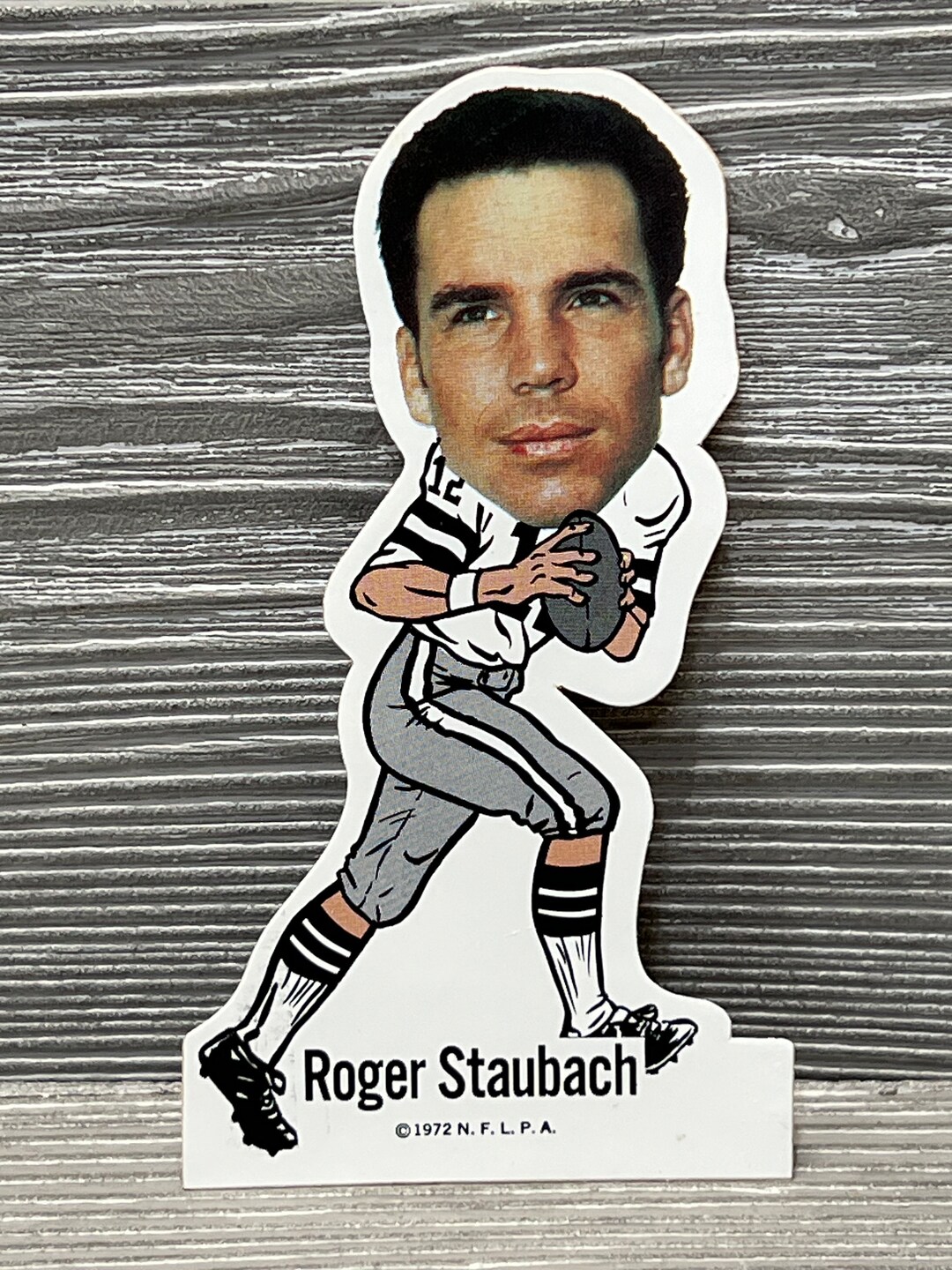 1972 NFLPA Vinyl Sticker Roger Staubach, Dallas Cowboys, NFL, Football ...