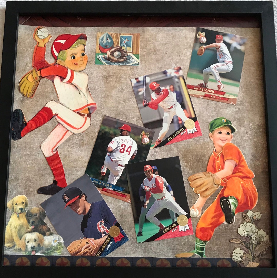 Vintage Baseball Handmade Collage Wall Decor, Vintage Sports, Baseball ...
