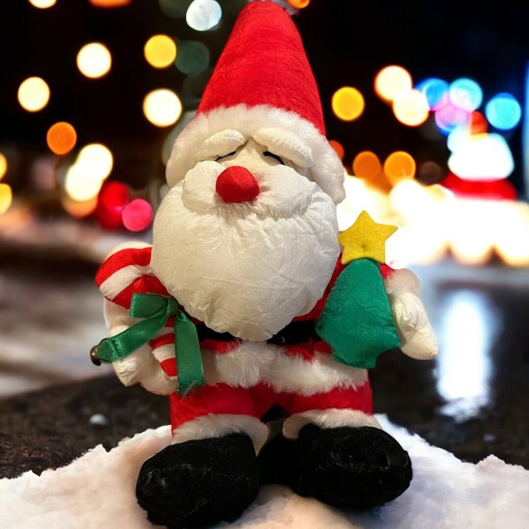 Vintage Santa Claus Puffy Plush Nylon Parachute Style 13” Stuffed ...