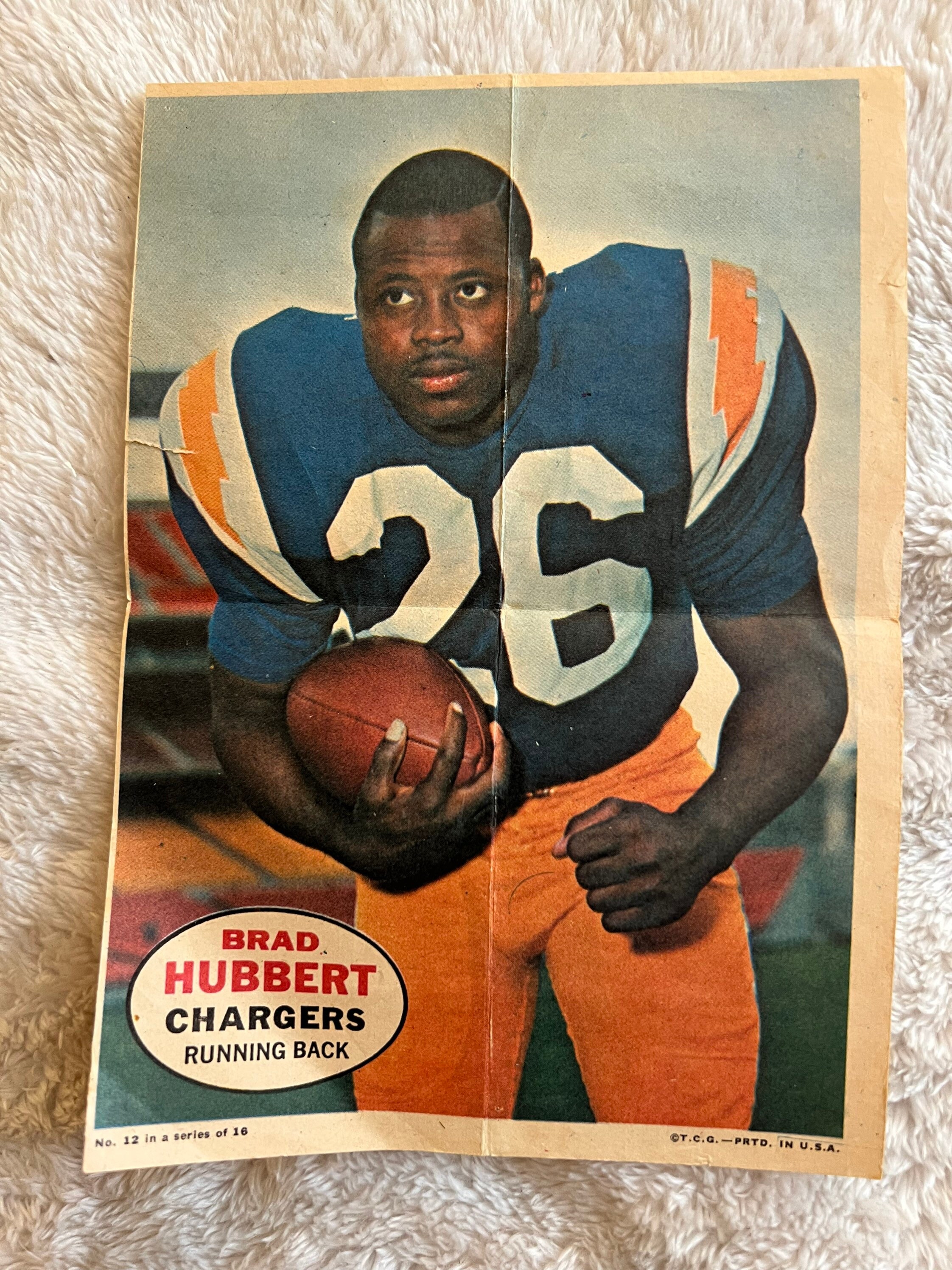 1968 Topps Football Posters Inserts Brad Hubbert 12 - Etsy
