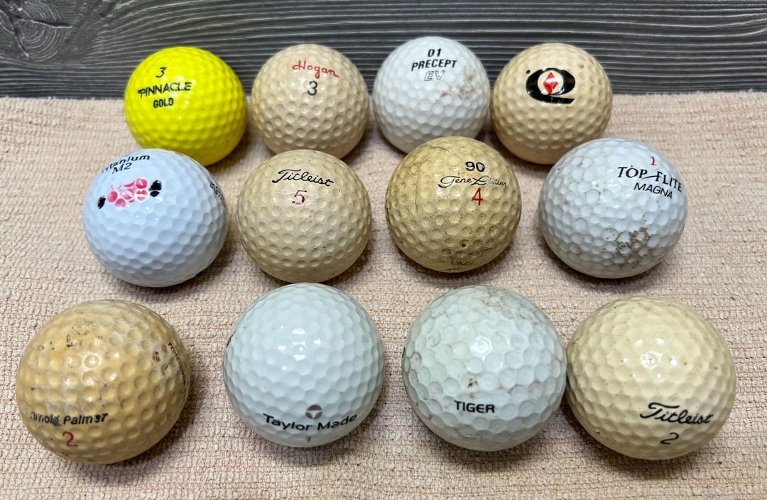 One Dozen Assorted Vintage Golf Balls - Etsy