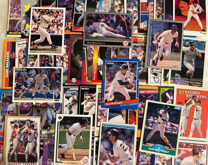 60 Different Don Mattingly Vintage MLB Baseball Cards, New York Yankees ...