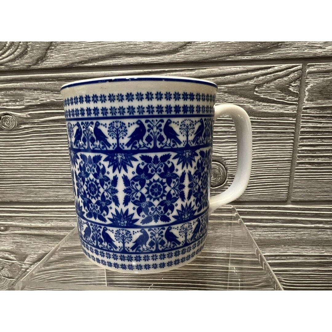 Winterthur Blue White Bird Floral Coffee Mug Vintage Cup 3.5” Retro - Etsy