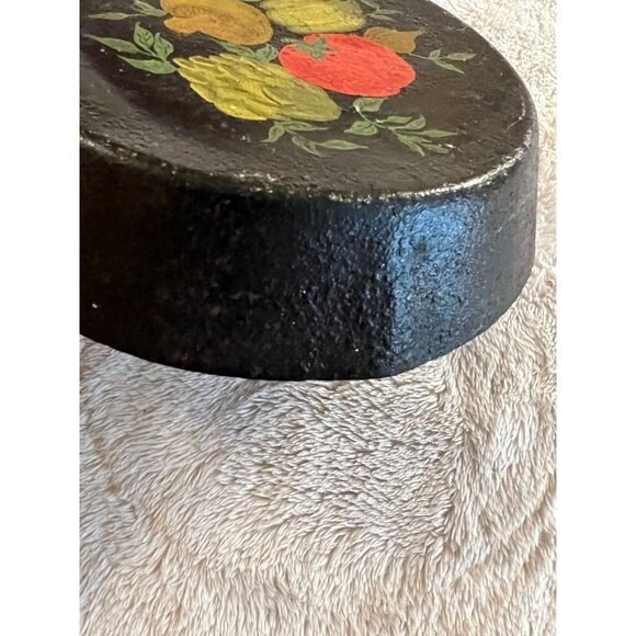 Vintage Retro Hand Painted Frying Pan With Vegetables on Back and ...