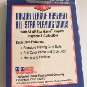 1990 Major League Baseball All-star Playing Card Set - Etsy