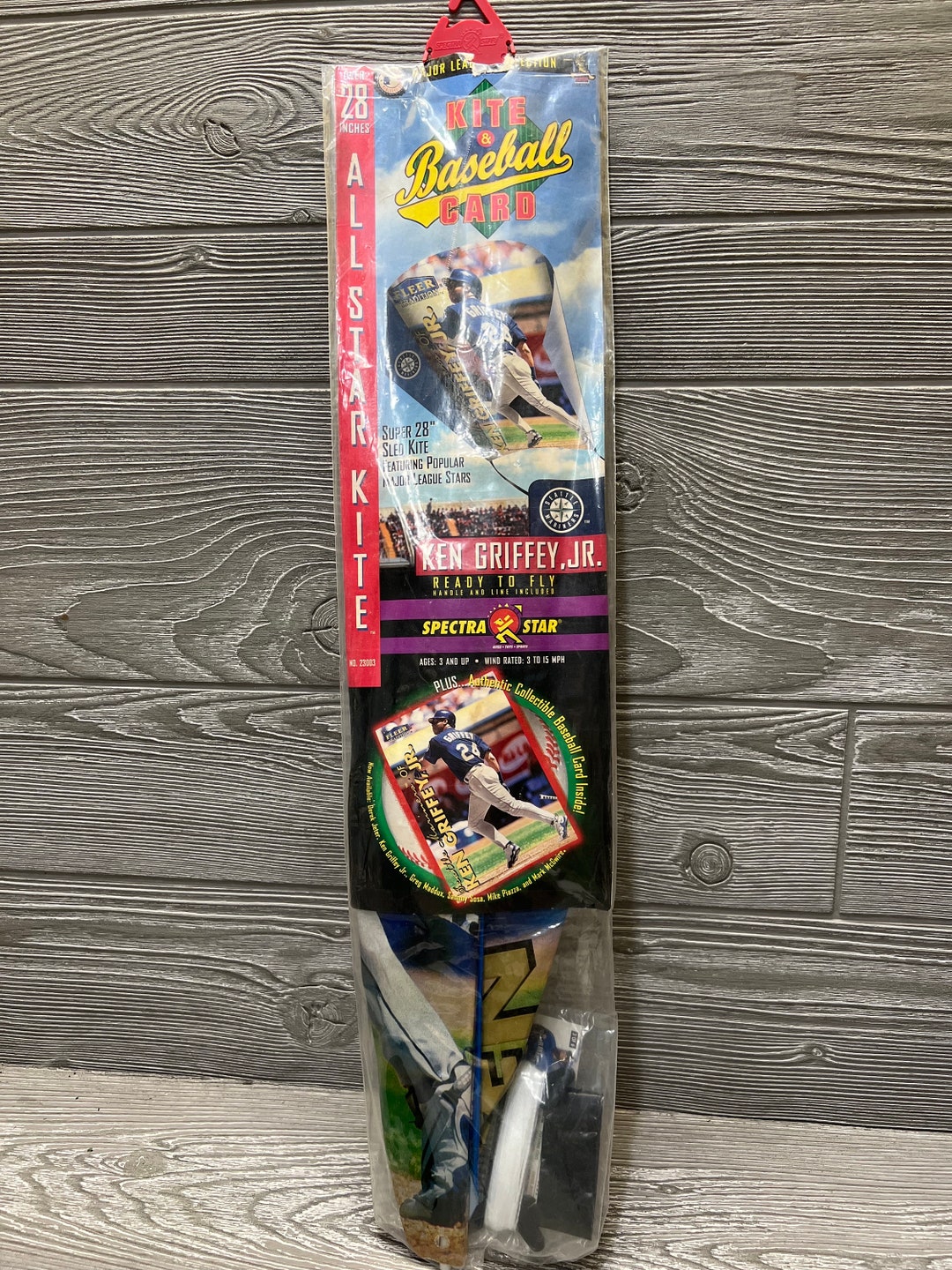 Vintage 1999 Ken Griffey, Jr. Slide Kite and Baseball Card, New Old ...