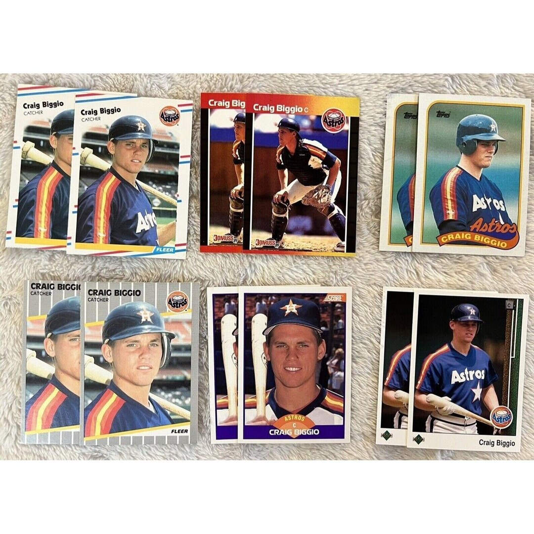 Craig Biggio Rookie Baseball Cards Houston Astros Vintage MLB Baseball ...