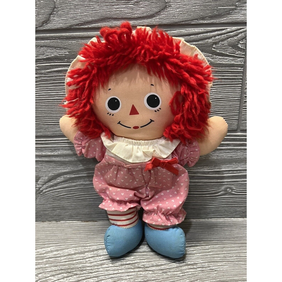 Vintage Playskool Baby Raggedy Ann 1989 Soft Rag Doll 9.5 Pink Clothes ...