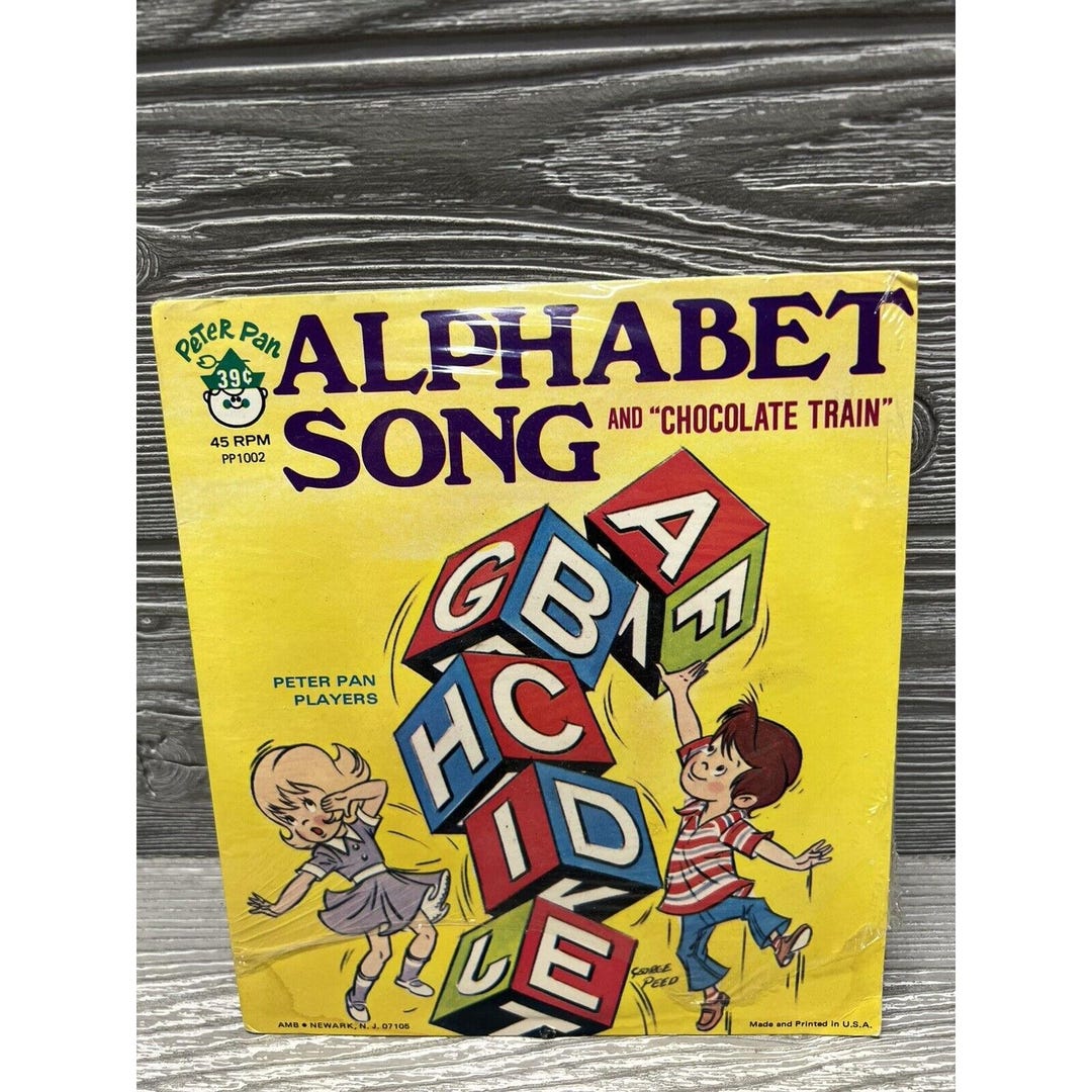 Alphabet Song Record Peter Pan Childrens Kids 45 Rpm Vintage Vinyl ...
