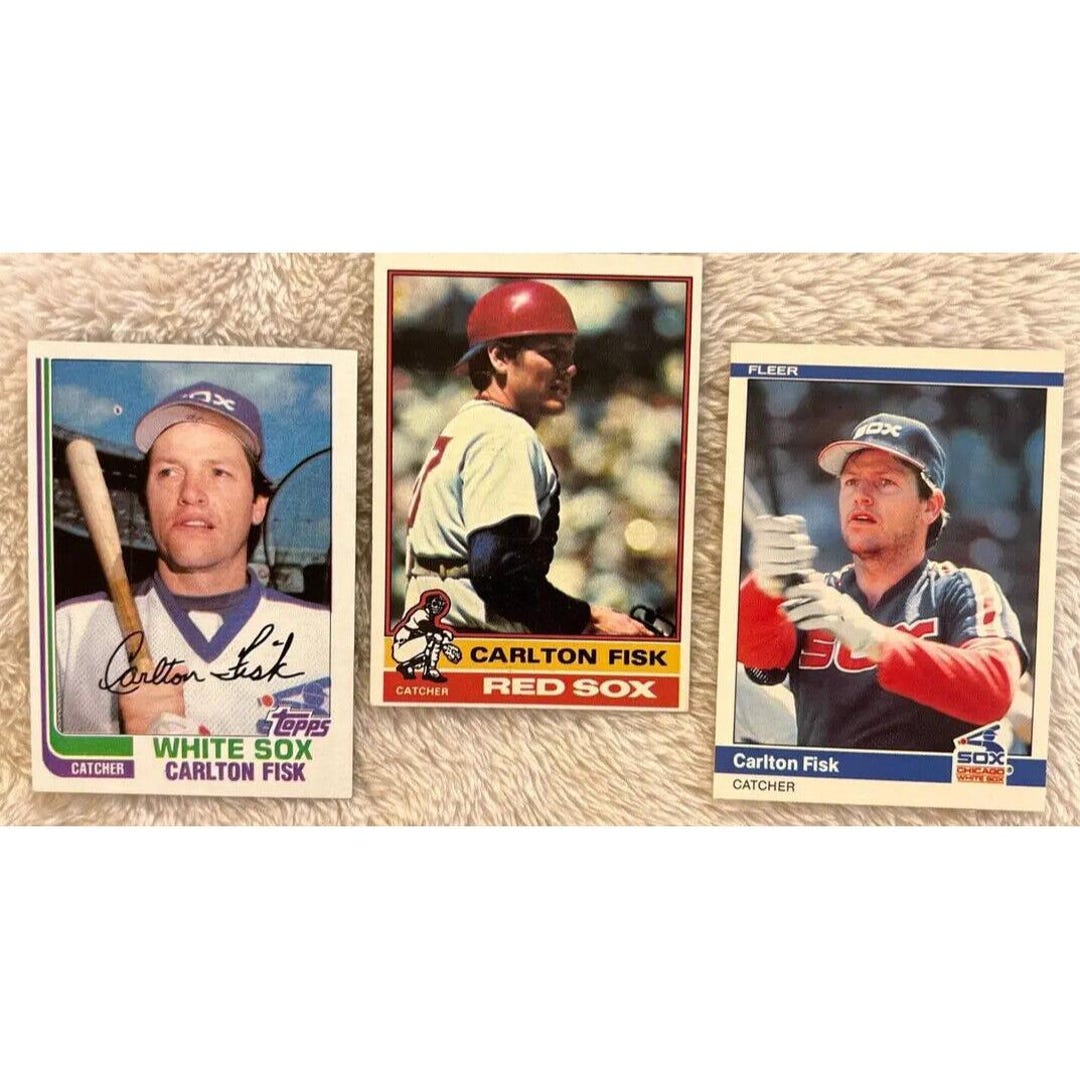 1976 Topps Baseball Carlton Fisk Plus More Vintage Baseball Cards White ...