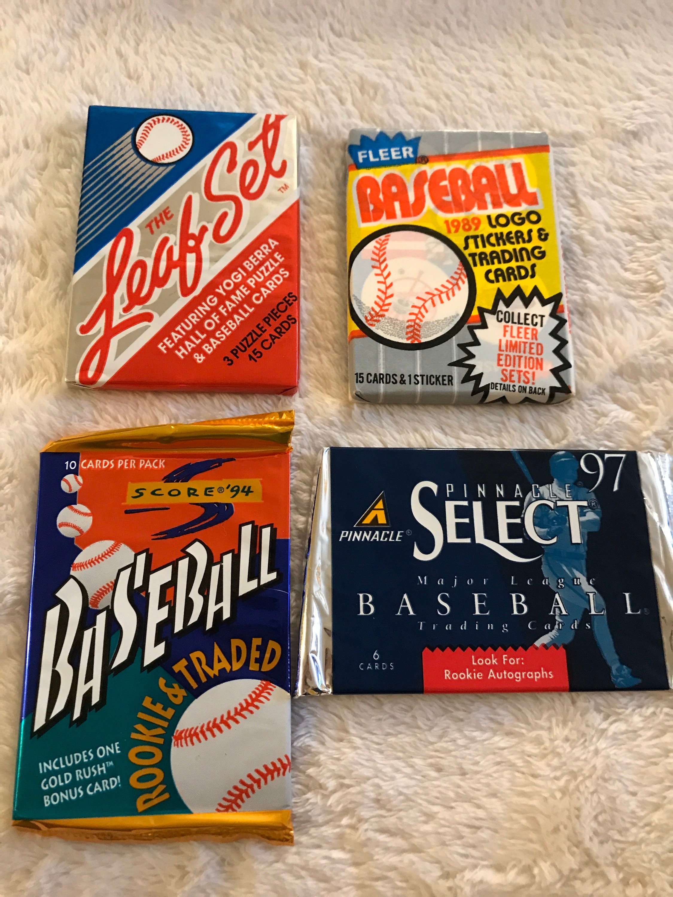 Four Premium Vintage Baseball Sealed Wax Packs | Etsy