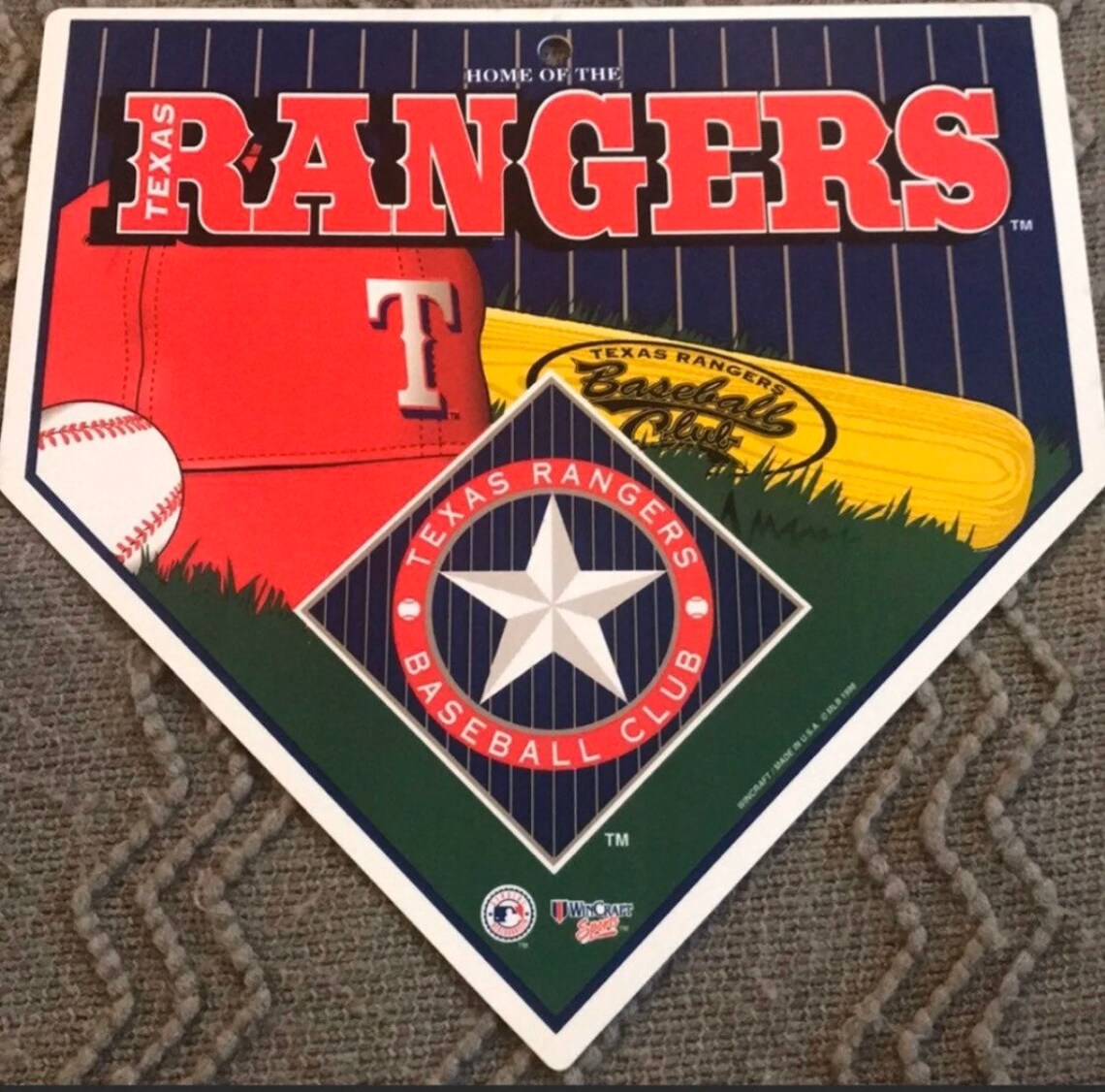 NWOT Vintage Texas Rangers Home Plate Hanging Wall Plaque | Etsy