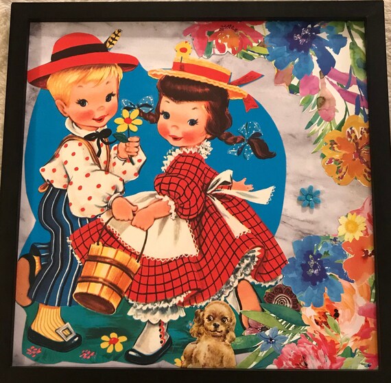 Jack and Jill Handmade Collage Framed Wall Art Nursery - Etsy