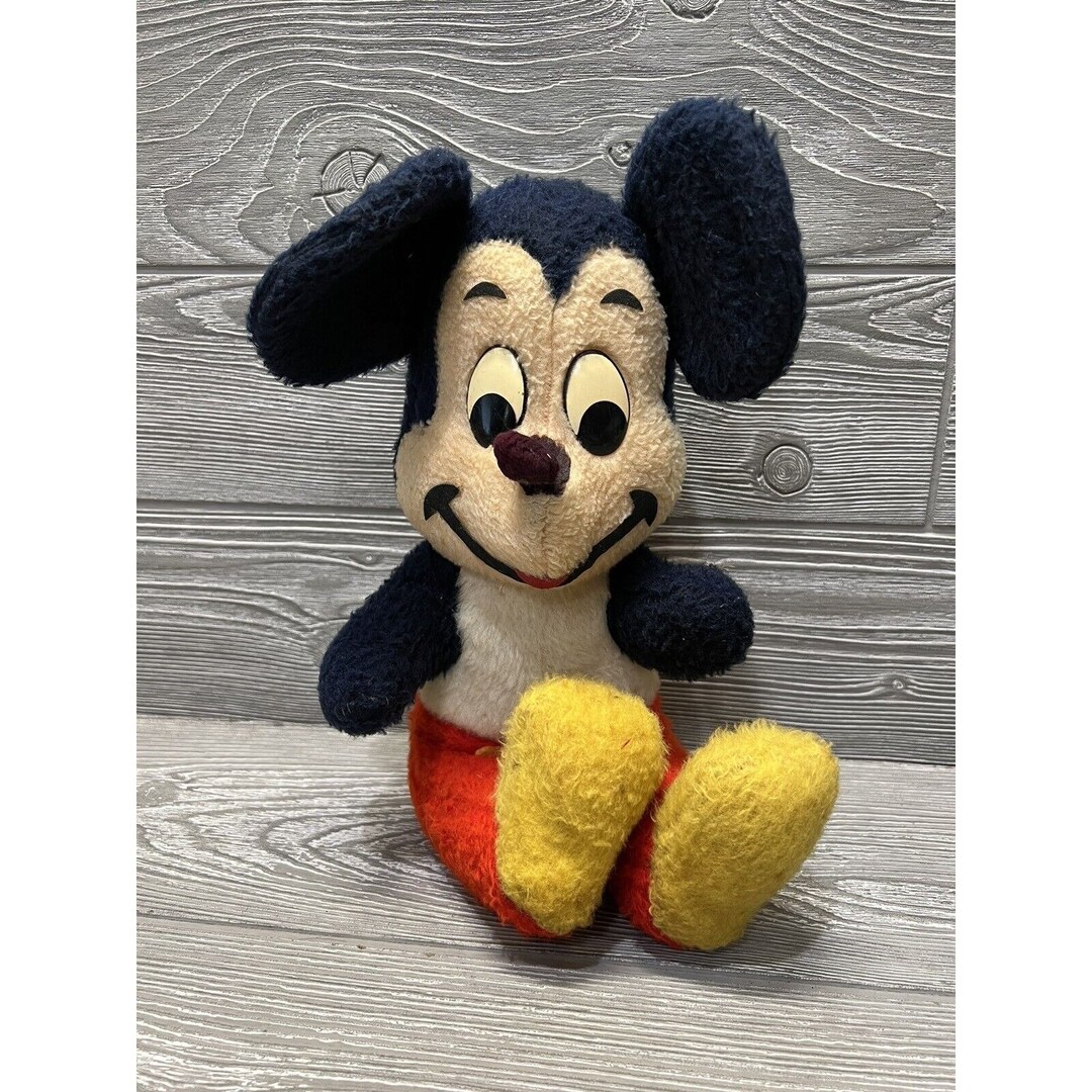 Vintage Mickey Mouse Disney Plush Stuffed Doll 14” Retro Disneyana READ ...