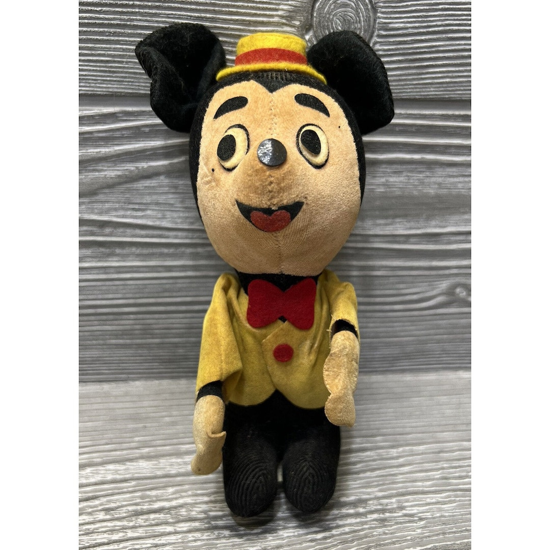 Vintage Mickey Mouse Disney Plush Stuffed Doll 6.5” Retro Disneyana ...