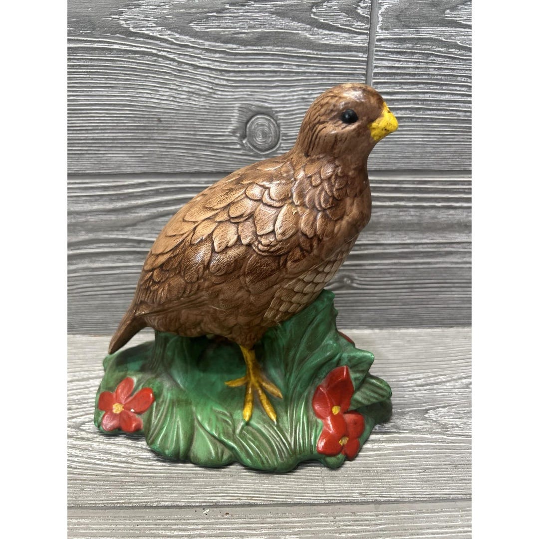 Vintage Ceramic Brown Quail Figurine Hand Painted Bird 7.25” Signed ...