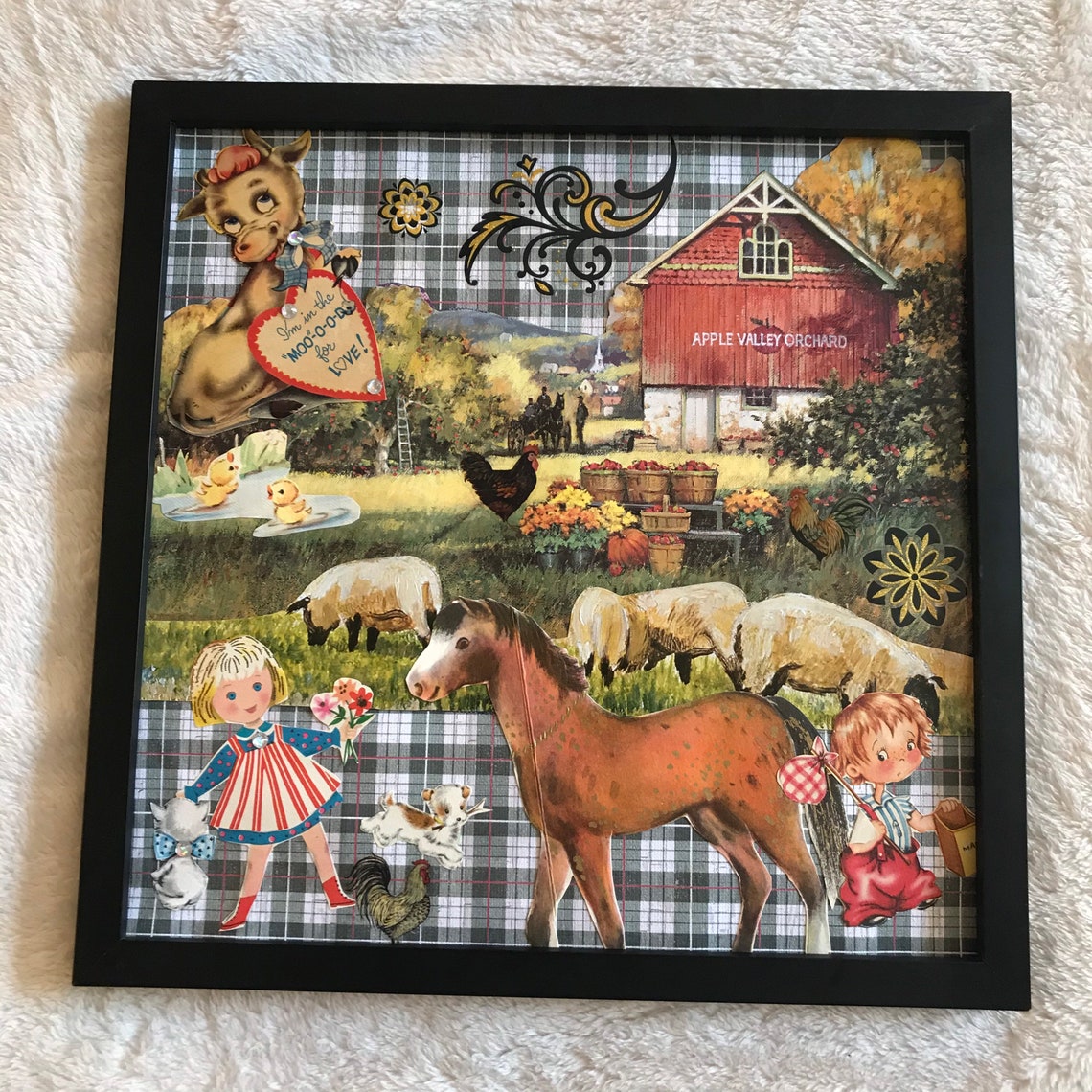 Vintage Farm Handmade Collage Wall Art Farmhouse Decor | Etsy