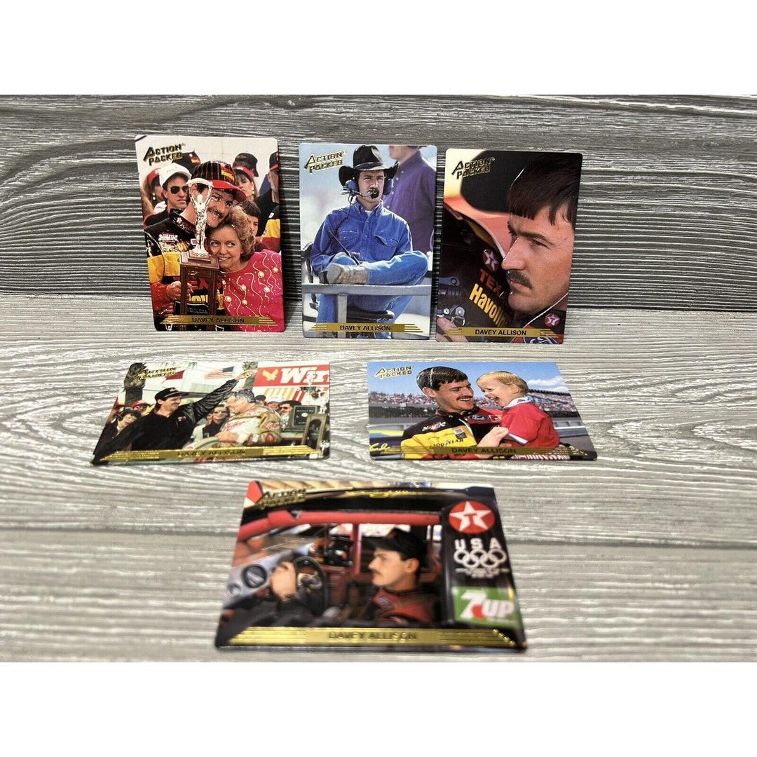Six Different 1993 Action Packed Davey Allison Cards Vintage NASCAR ...