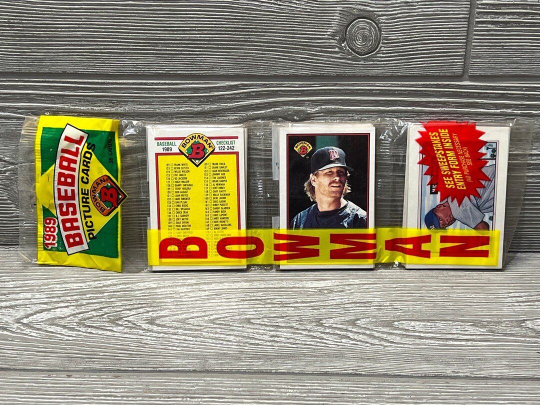 1989 Bowman Baseball Rack Pack With Mantle on Top and Bo Jackson on ...