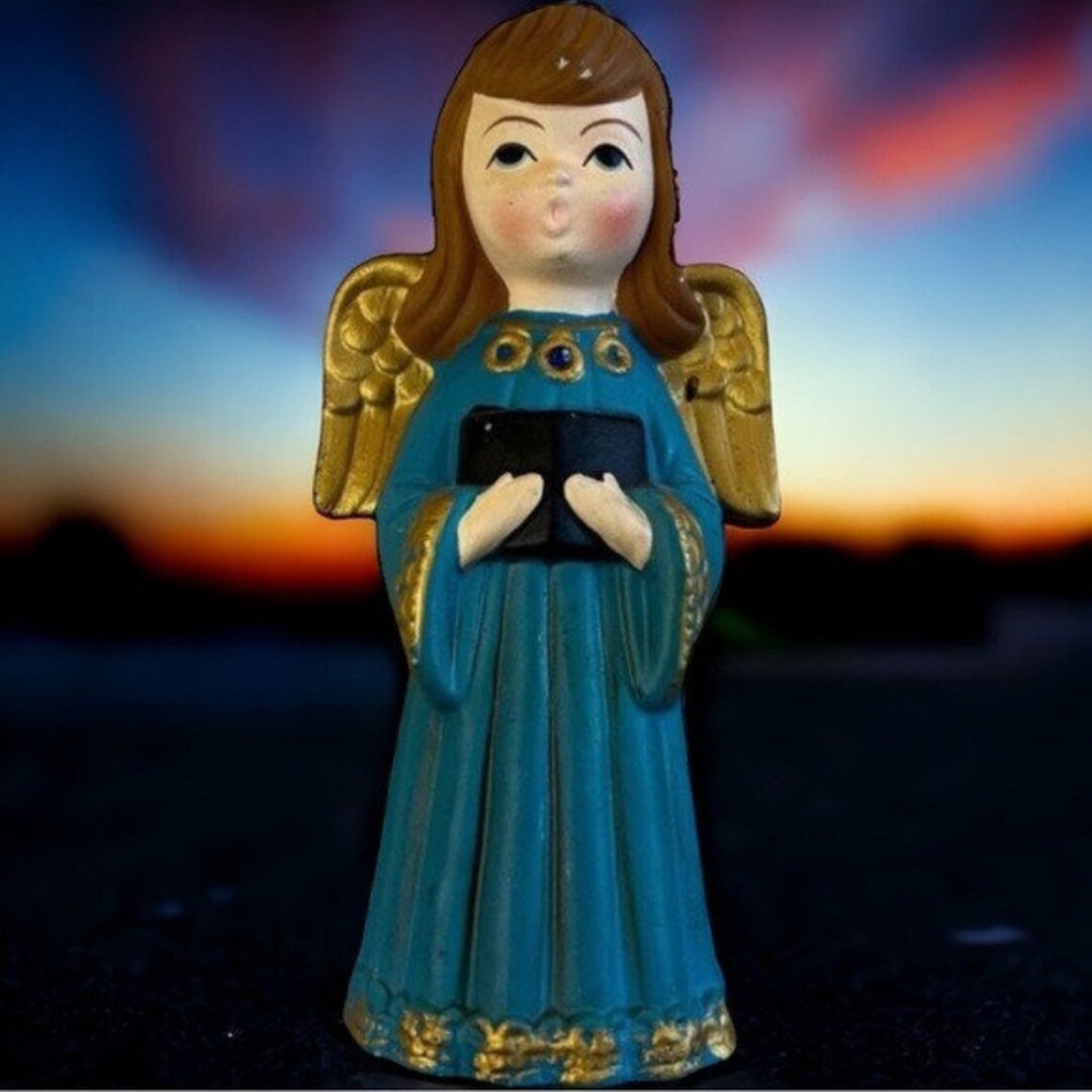 Vintage Ardco Angel Figurine 8 Inches, Blue Singing Angel, Japan, Retro ...