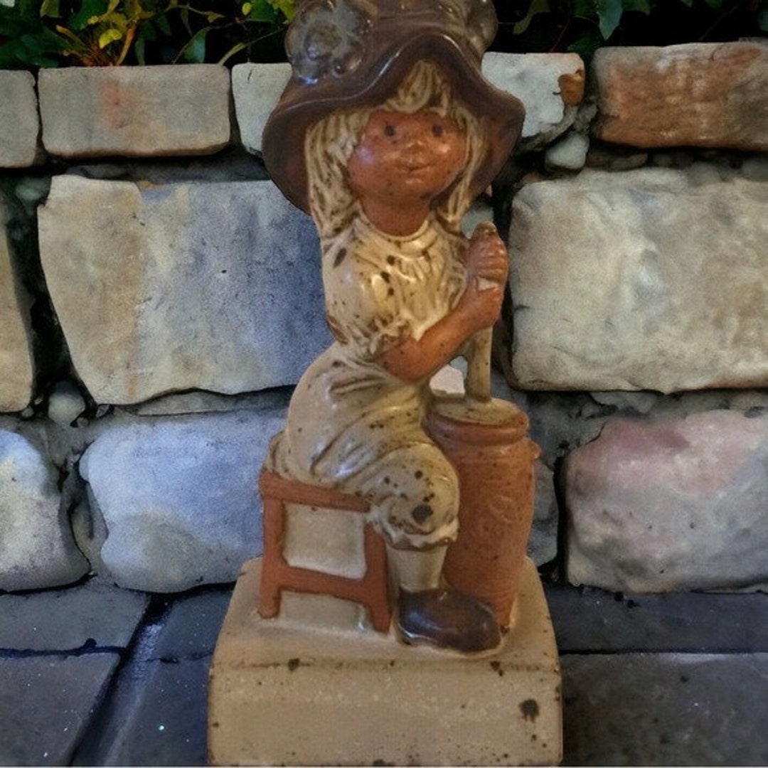 Vintage Retro Ceramic Girl With Churn Made in Japan Country Rustic ...
