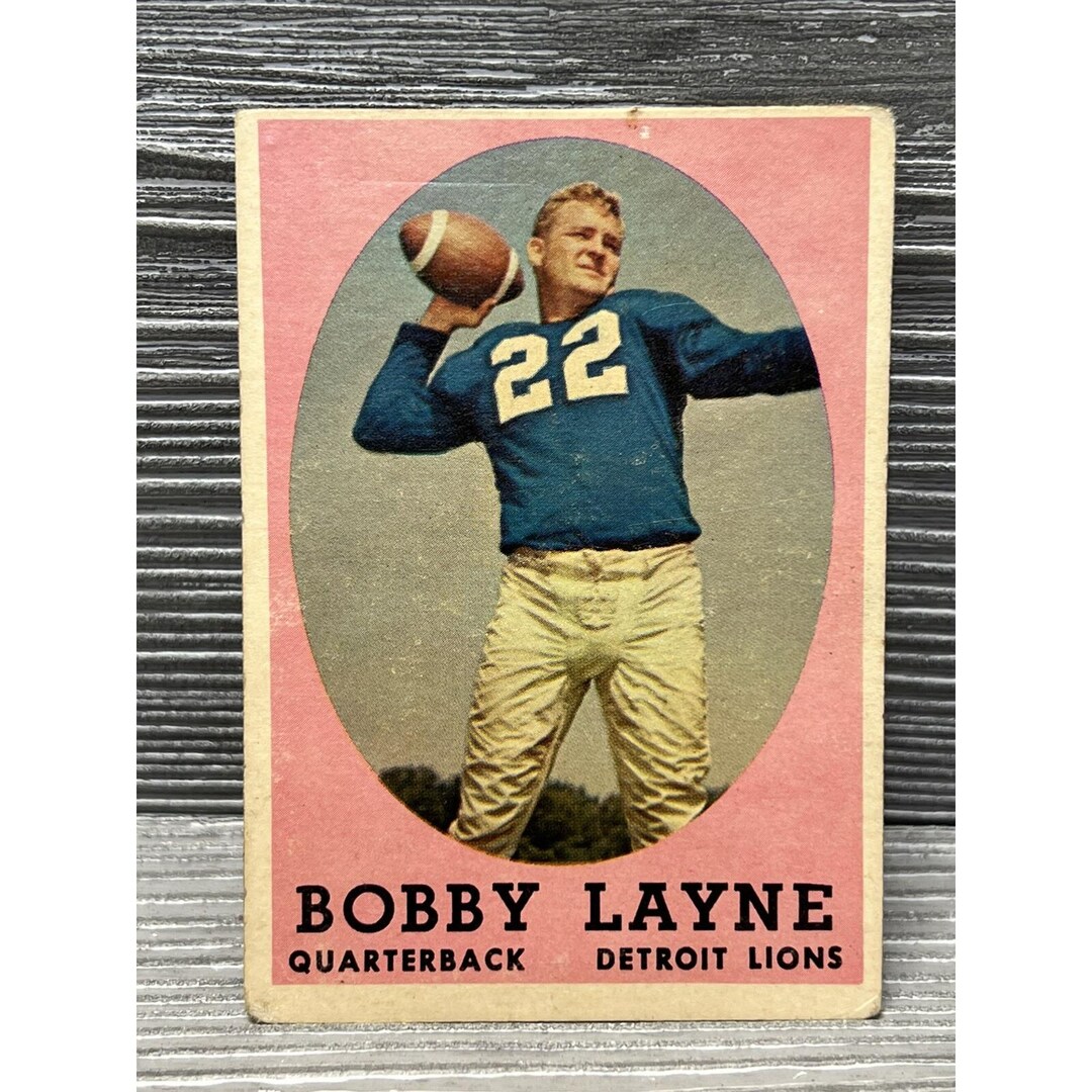 1958 Topps Football Bobby Layne #2 Detroit Lions Vintage NFL Card - Etsy
