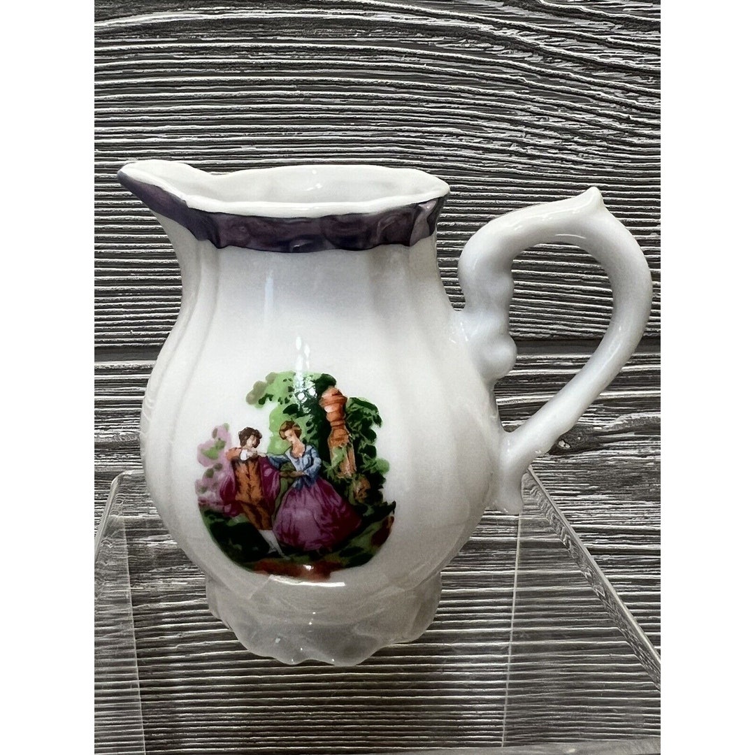 Mini Pitcher With Courting Couple Scene Made in Japan 3.25” Midcentury ...