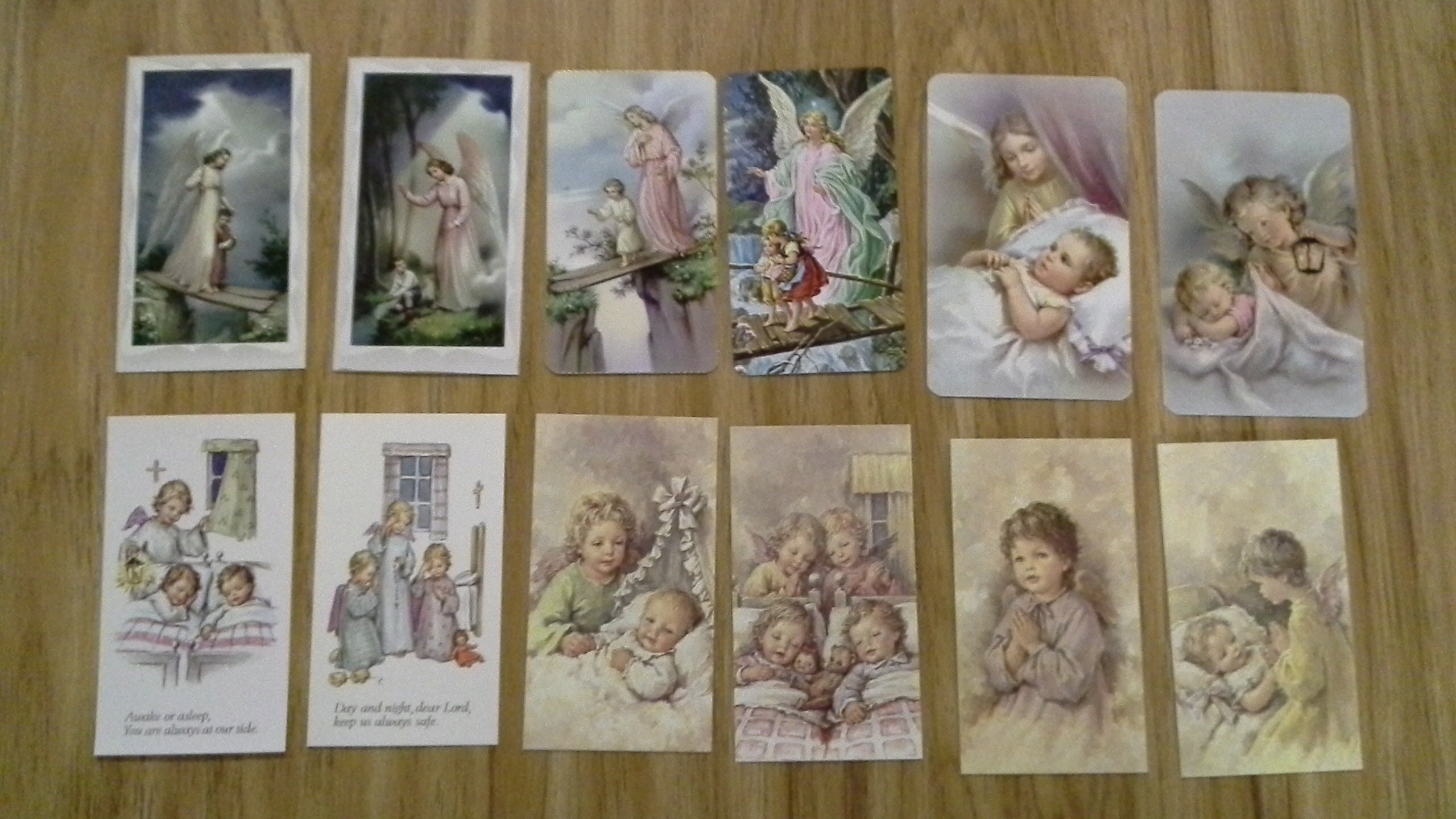Vintage Set of 24 Guardian Angel Assorted Holy Cards Prayer Cards Italy ...