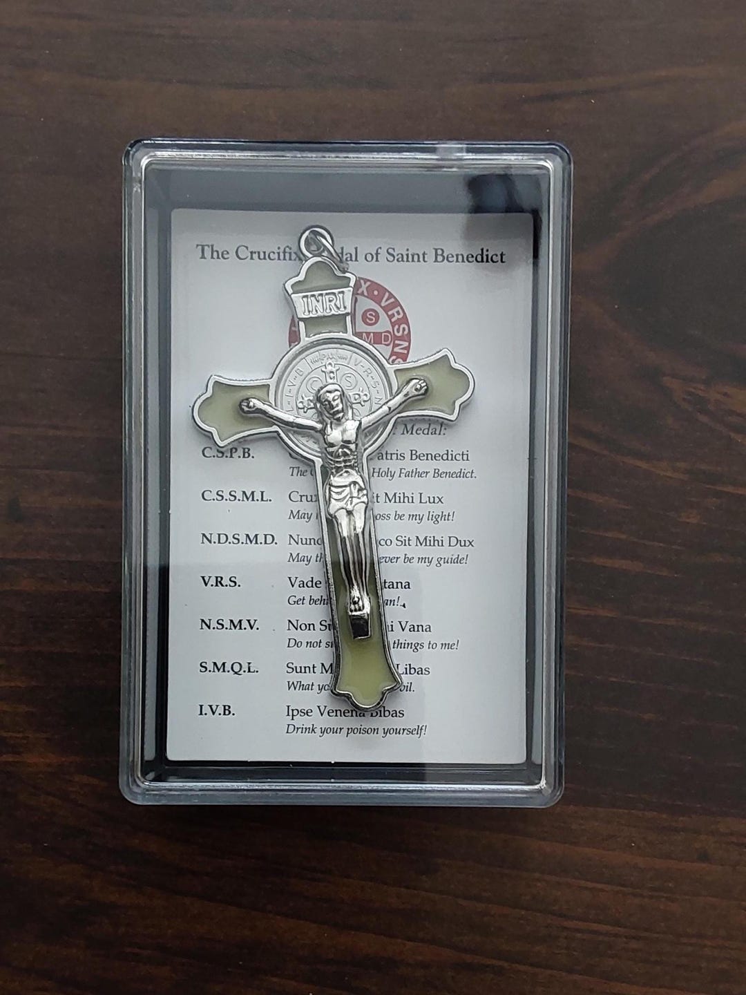 Luminous Inlay Large Saint Benedict Crucifix, 3 Inch Catholic Cross - Etsy