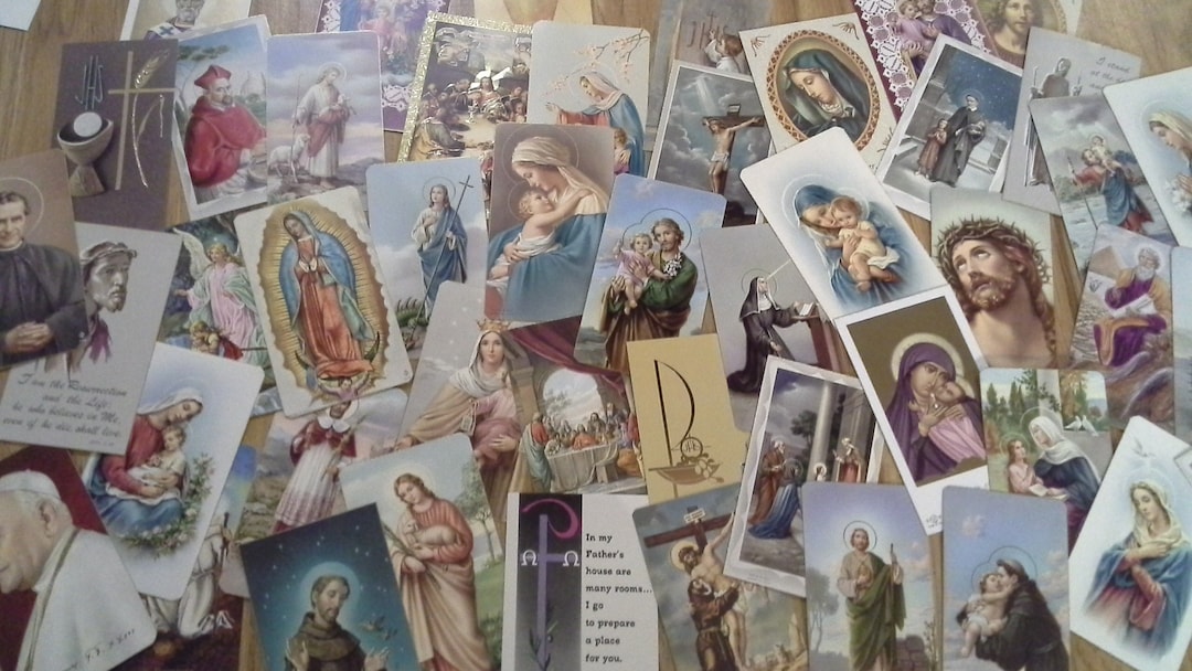 Random Lot Vintage Holy Cards Set of 15, 25, 40 Jesus, Mary, the Saints ...
