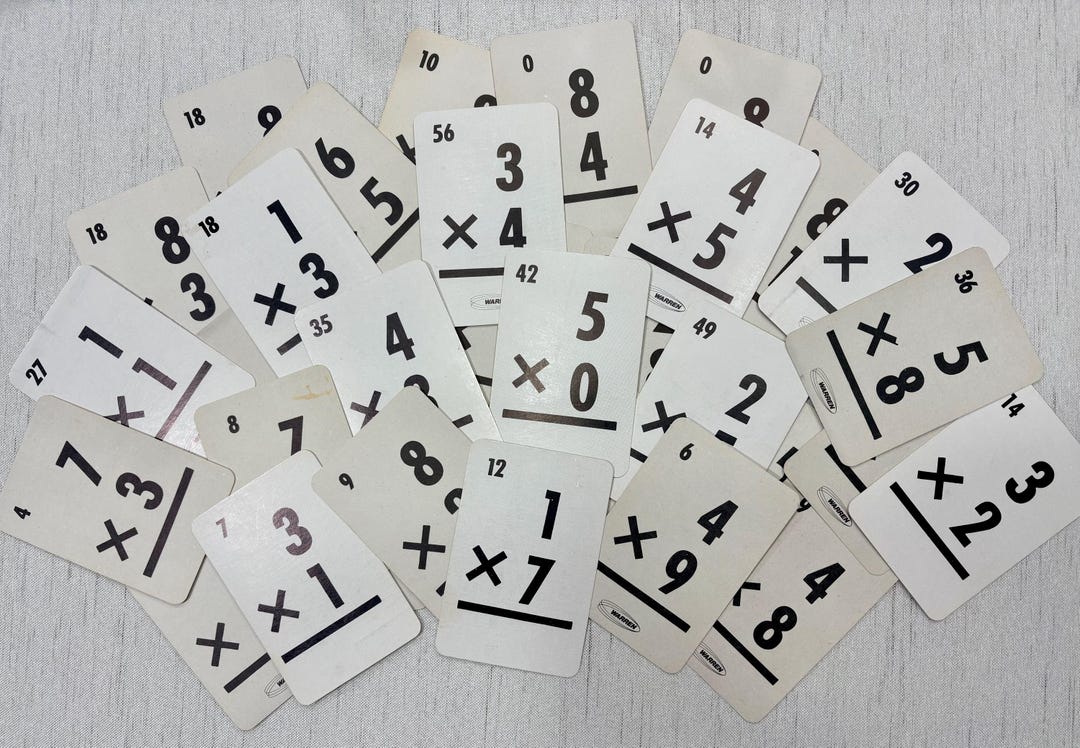 Vintage Multiplication Flash Cards • 35 Pc Math Ephemera Pack - Etsy