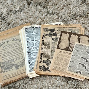 Vintage Newspaper & Sears Catalog Ephemera Pack: 1920s-1950s Collage - Etsy