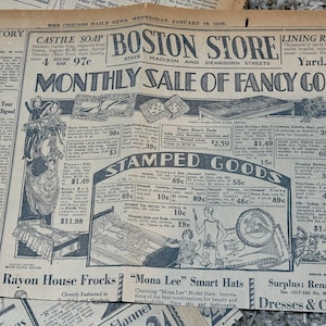 Vintage Newspaper & Sears Catalog Ephemera Pack: 1920s-1950s Collage - Etsy