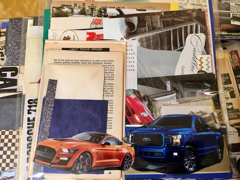 Automobile Ephemera Pack: Vintage Car Ads, Mixed Media Collage - Etsy