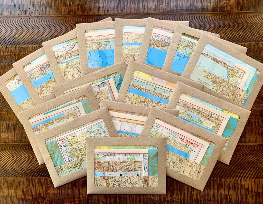 Vintage 15pc. Map Scrap Pack Grab-bag - Etsy
