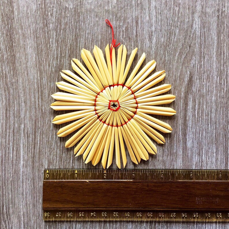 Vintage Handmade Straw Christmas Ornaments: Scandinavian Star Snowflake ...