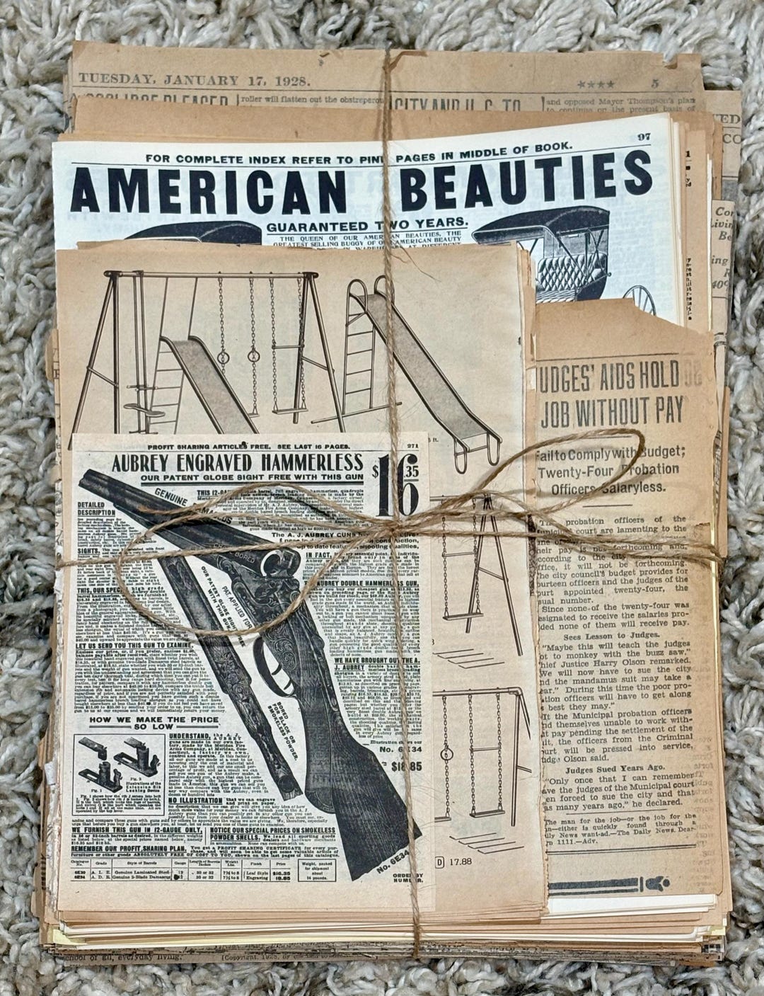 Vintage Newspaper & Sears Catalog Ephemera Pack: 1920s-1950s Collage - Etsy