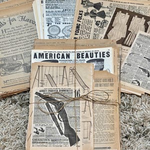 Vintage Newspaper & Sears Catalog Ephemera Pack: 1920s-1950s Collage - Etsy