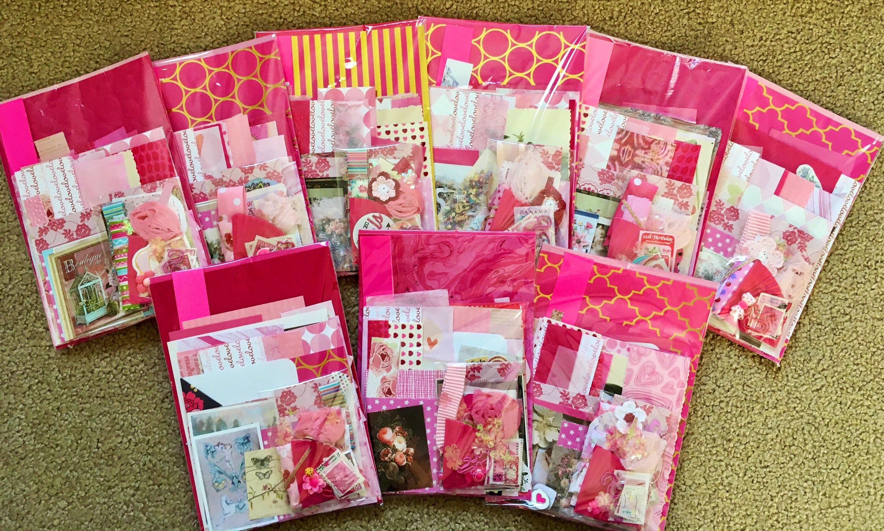 Junk Journal 50 pc. Pink Themed Ephemera Sample Pack | Etsy