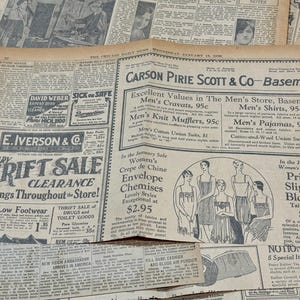 Vintage Newspaper & Sears Catalog Ephemera Pack: 1920s-1950s Collage - Etsy