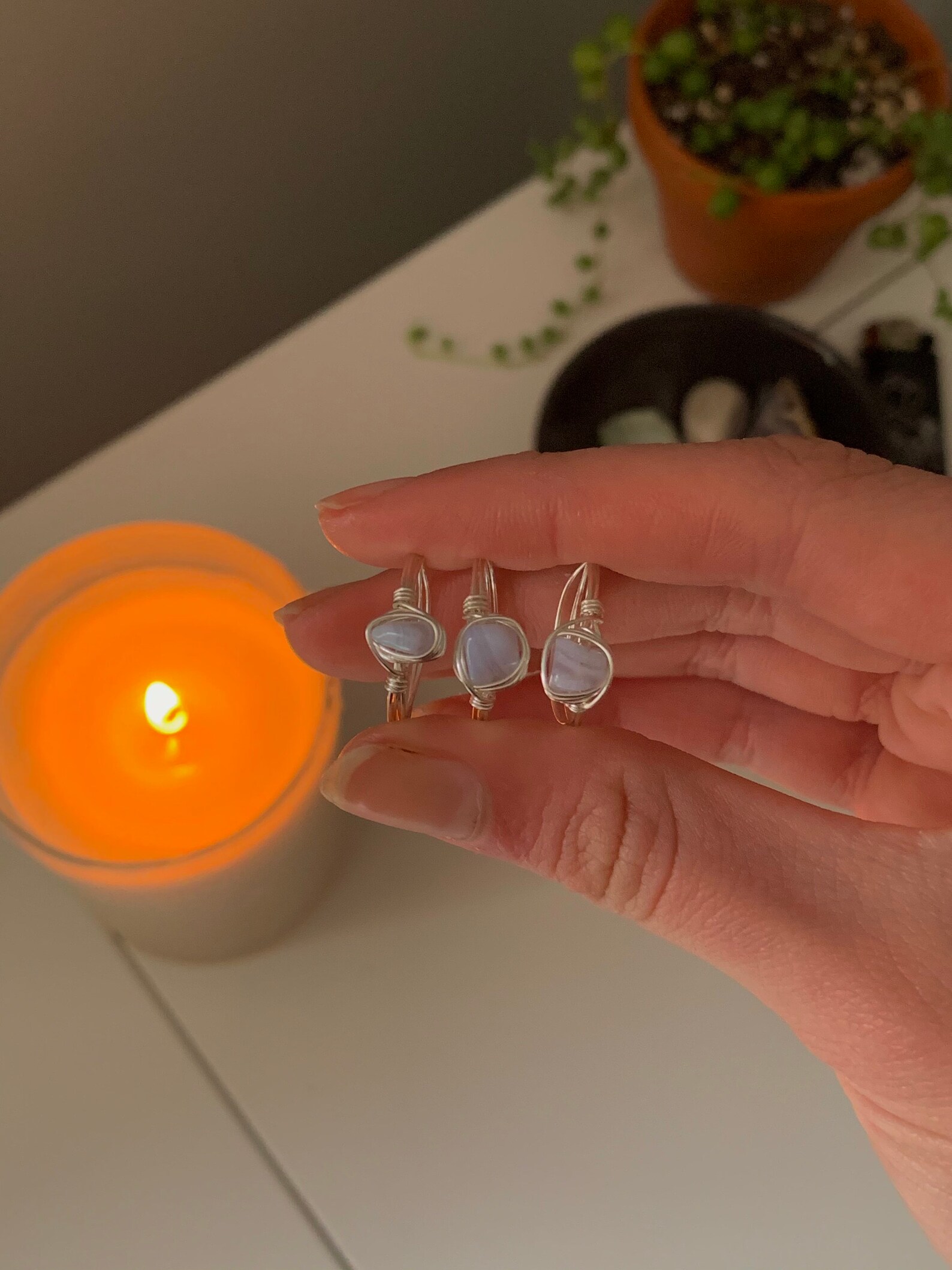 Blue Lace Agate Ring | Etsy