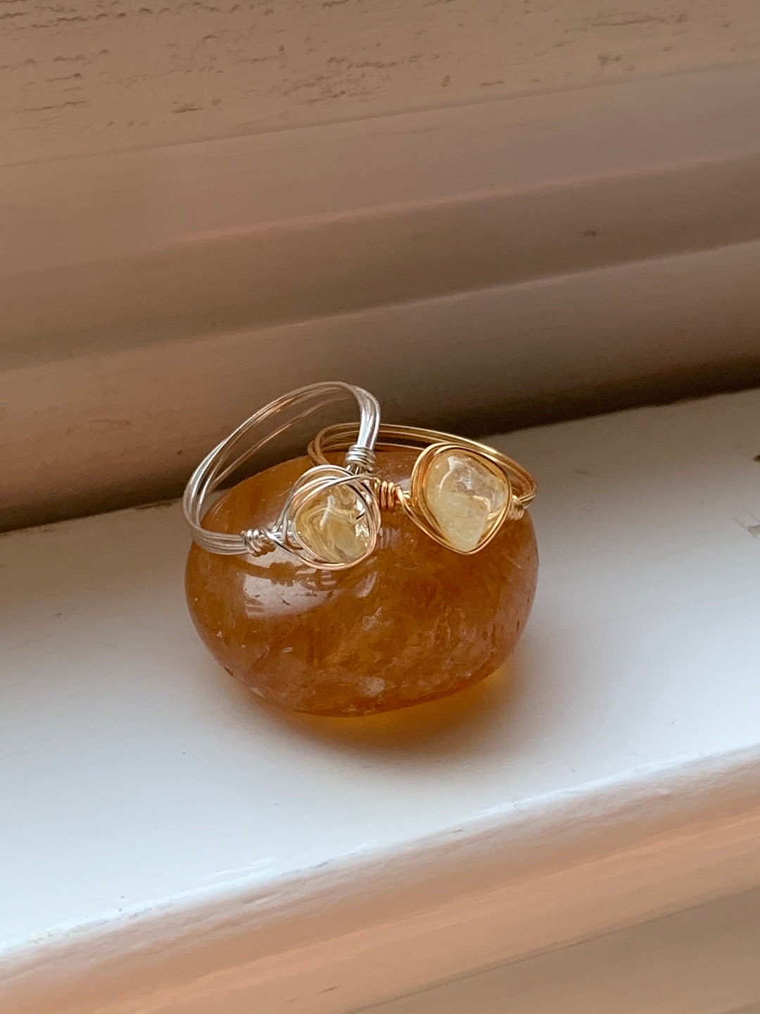 Citrine Crystal Ring - Etsy