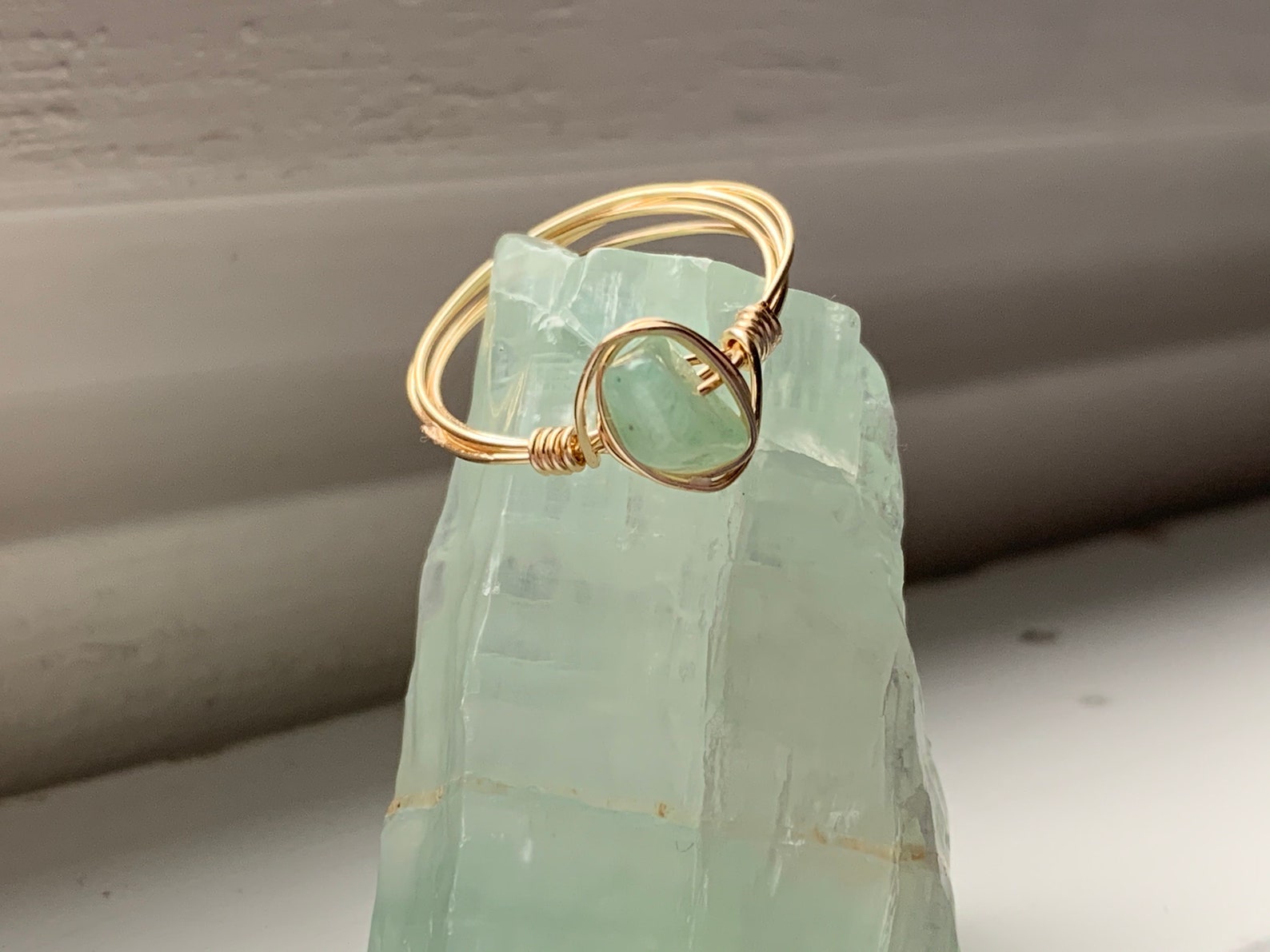 Sage Crystal Ring - Etsy