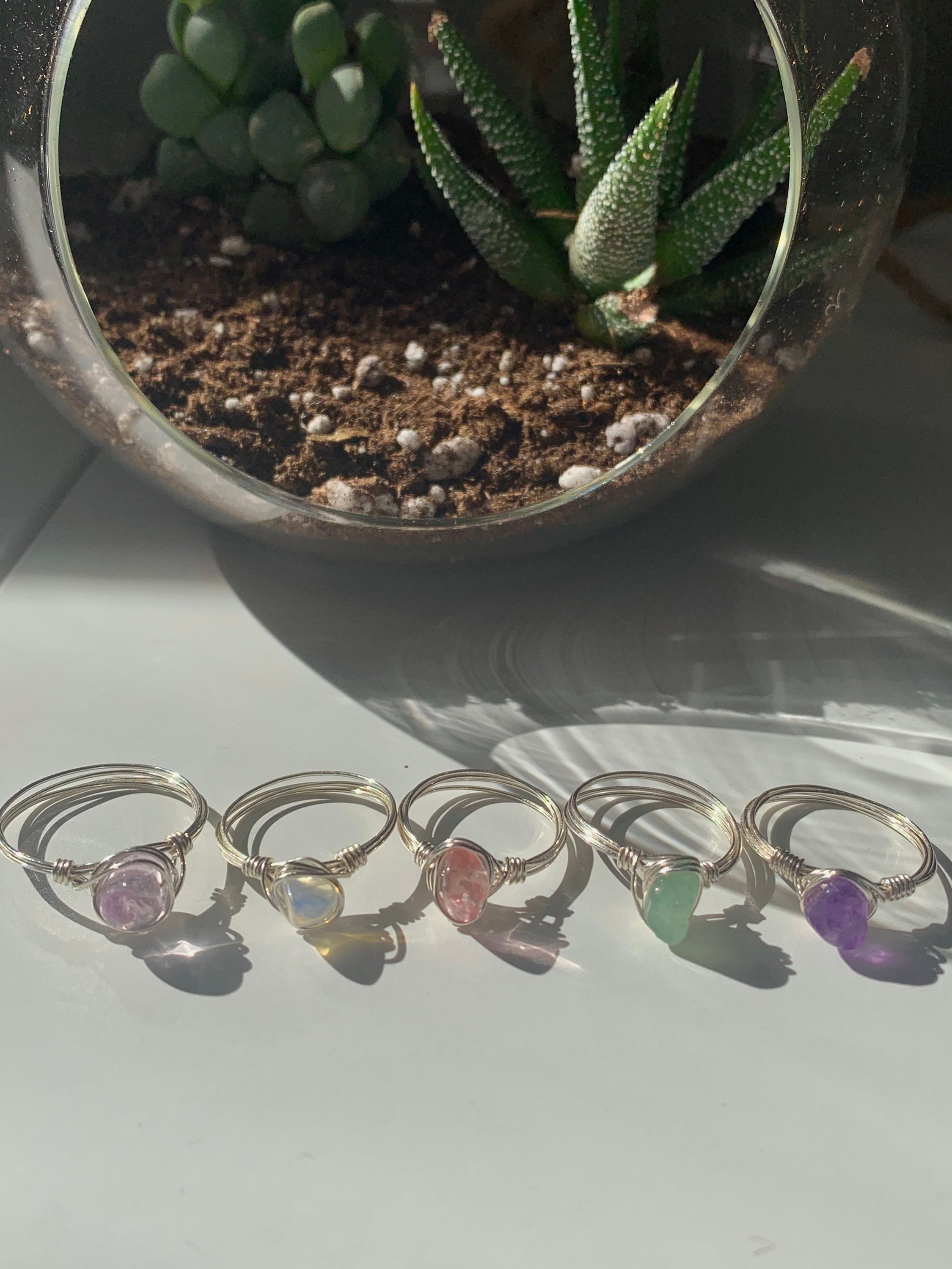 Sage Crystal Ring - Etsy