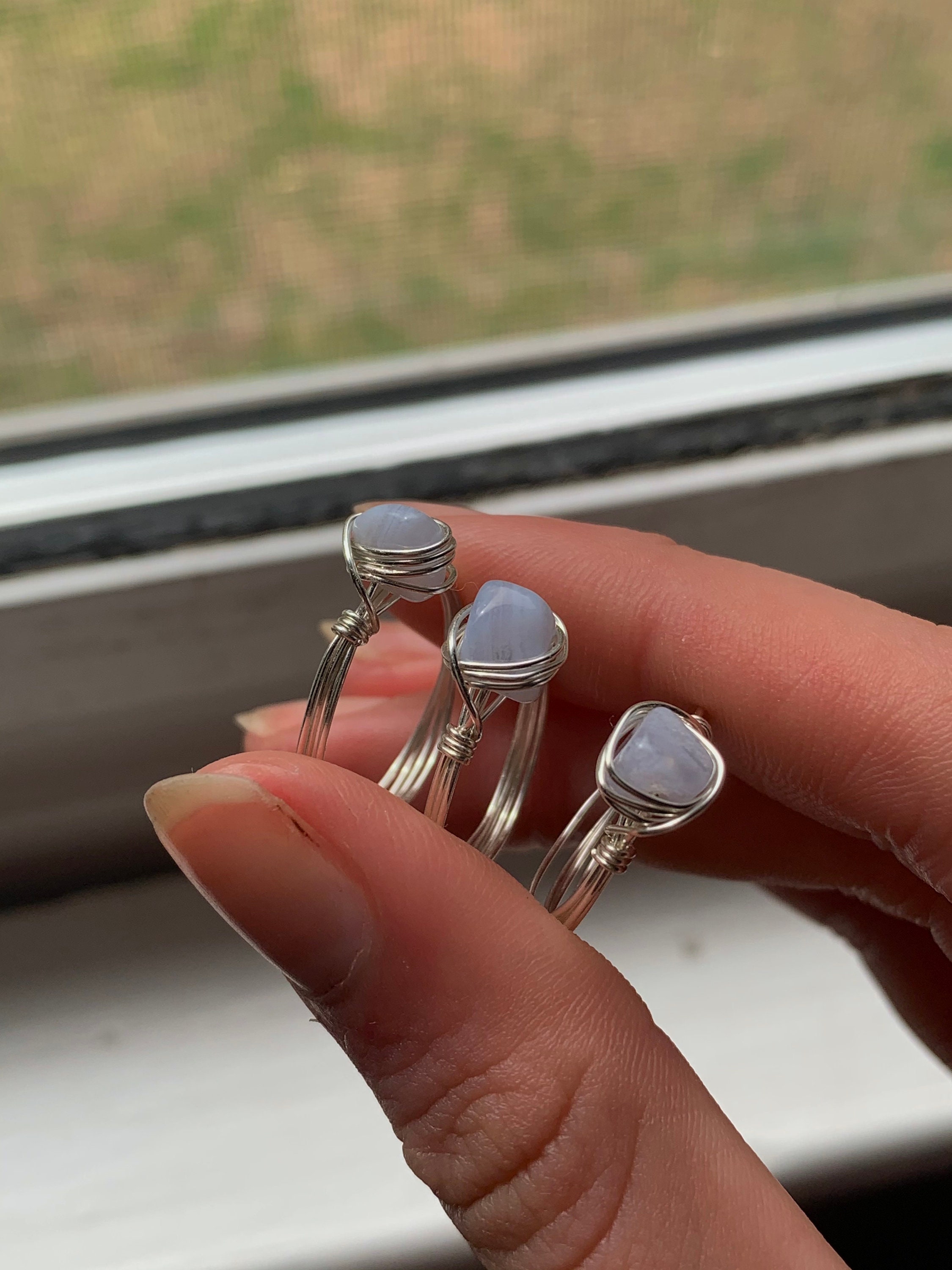 Blue Lace Agate Ring | Etsy