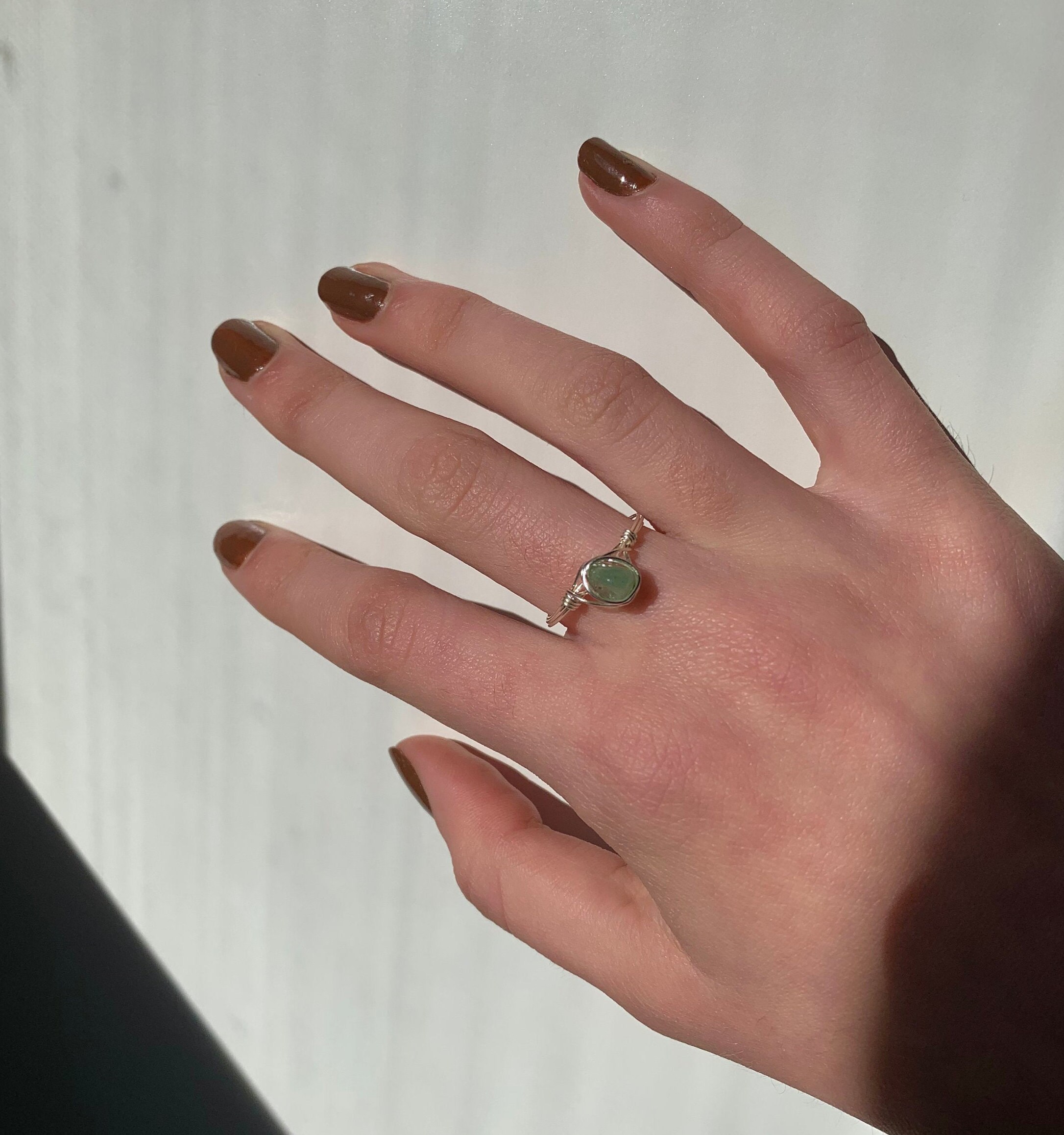 Sage Crystal Ring - Etsy