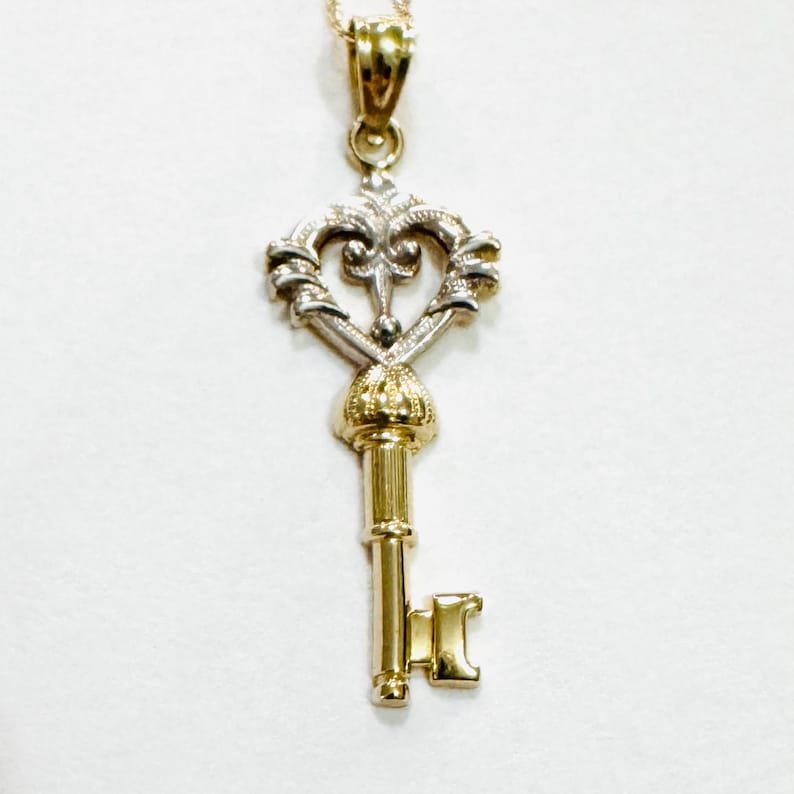 Vintage 1990s Solid 10k Two-tone White & Yellow Gold Romantic Estate ...