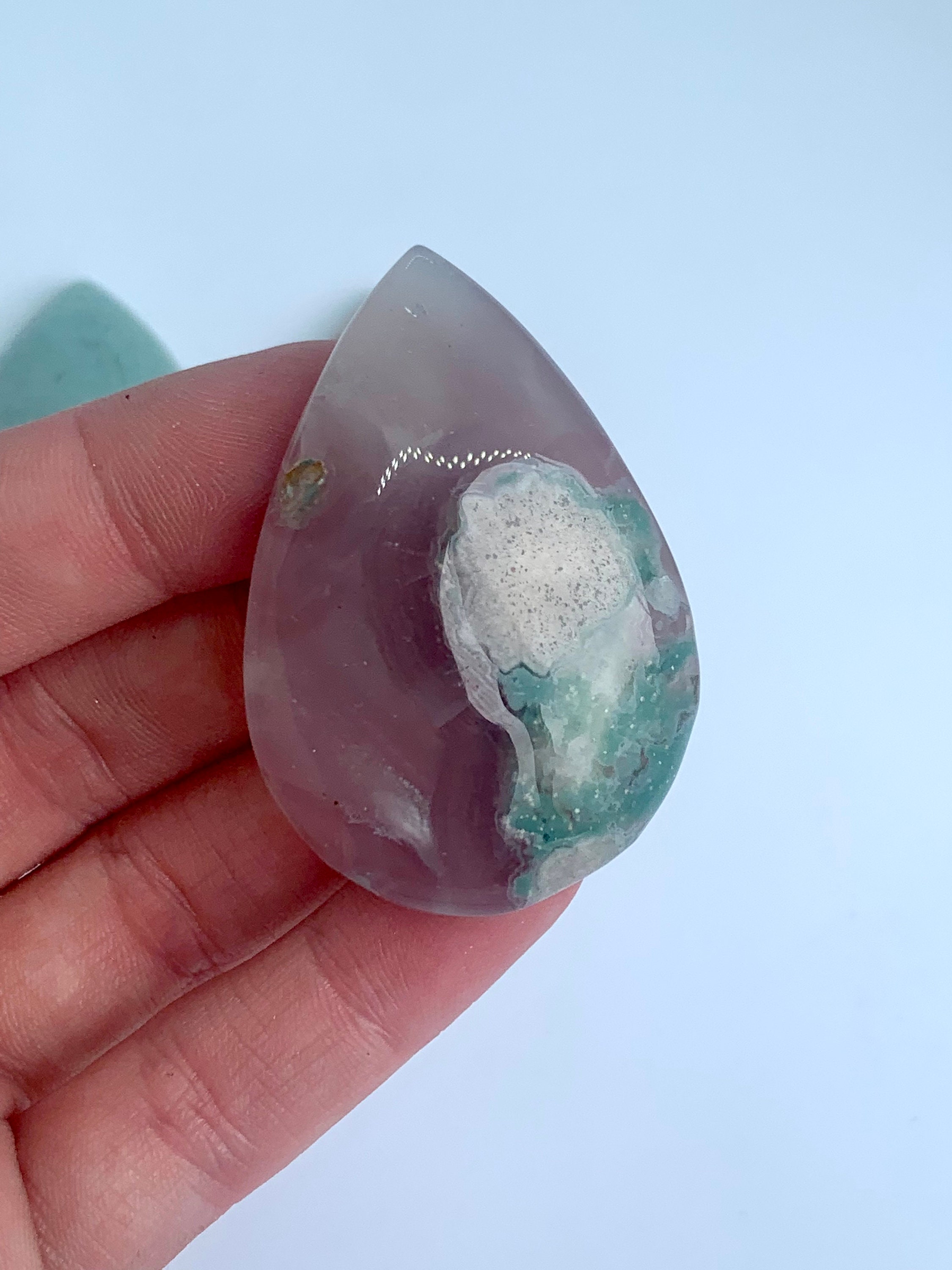 Green Flower Agate Cabochon, Crystal Cabochon - Etsy UK