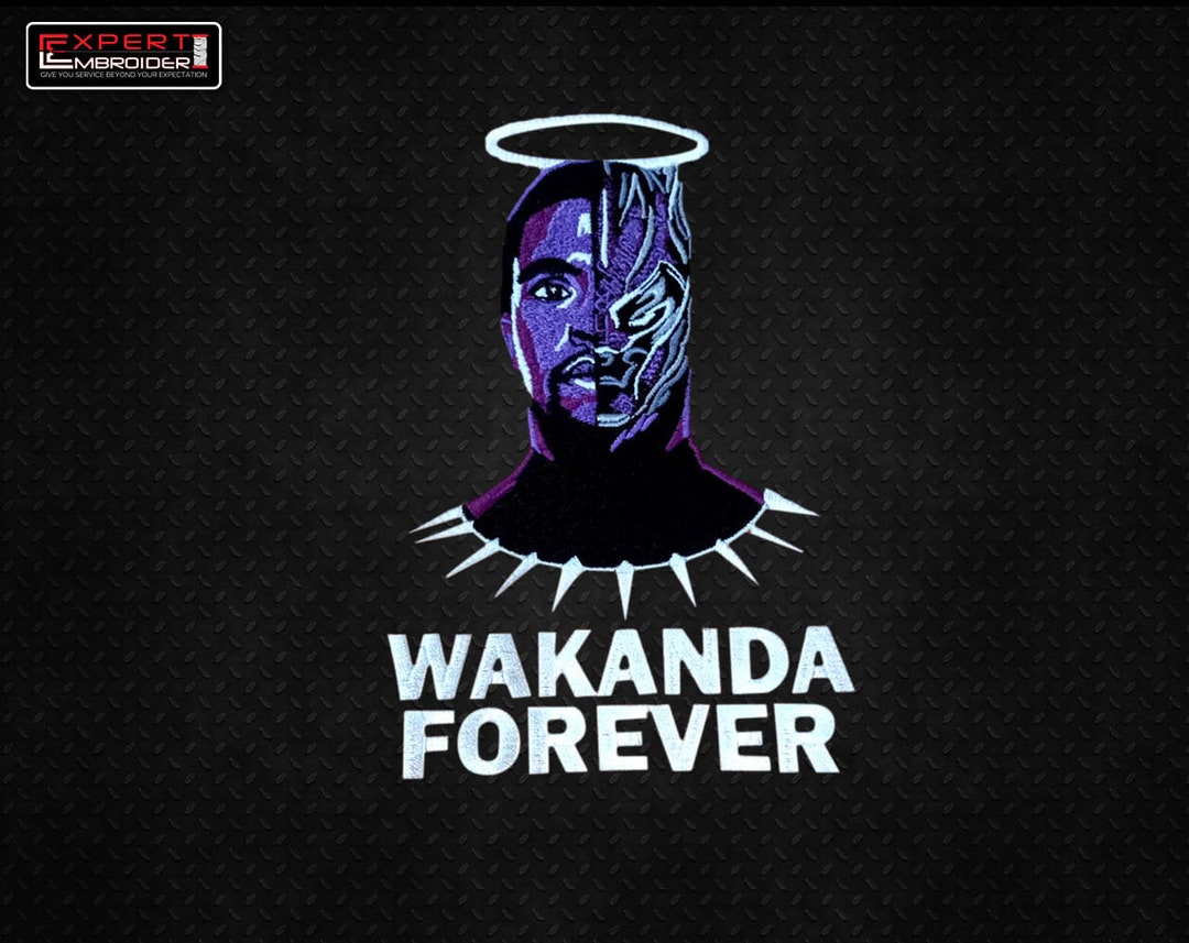 Black Panther Wakanda Forever Art Embroidery Designs Marvel Black ...