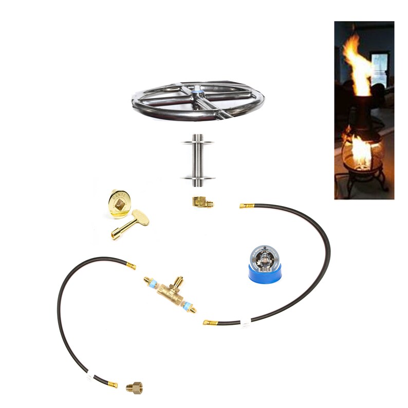 K++ Universal Pre-plumbed DIY Gas Fire Pit Kit - Includes Burner Choice ...